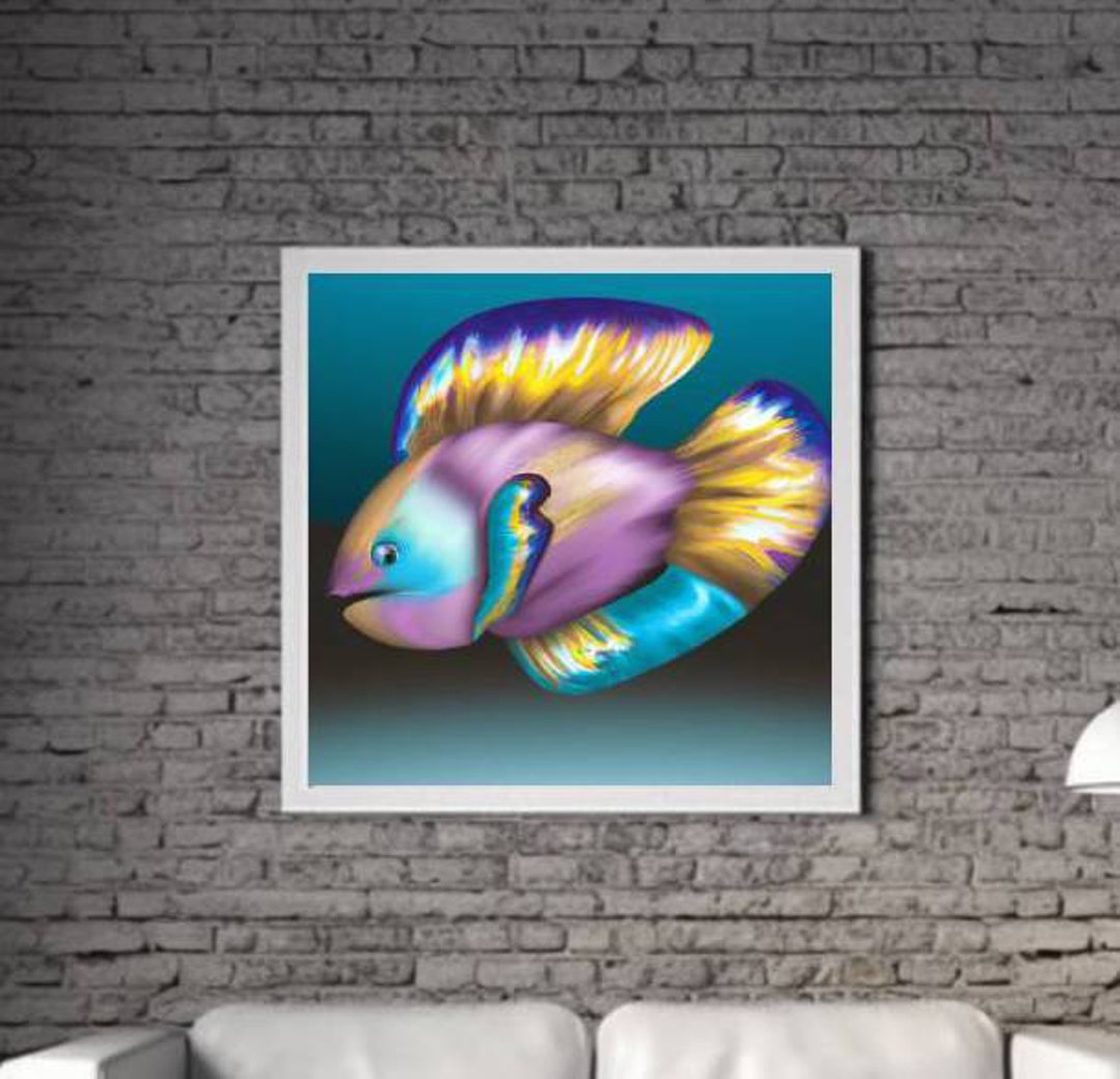 Modern Fish PRINTABLE ART Fish Print Download Fish One Piece Poster Sea ...
