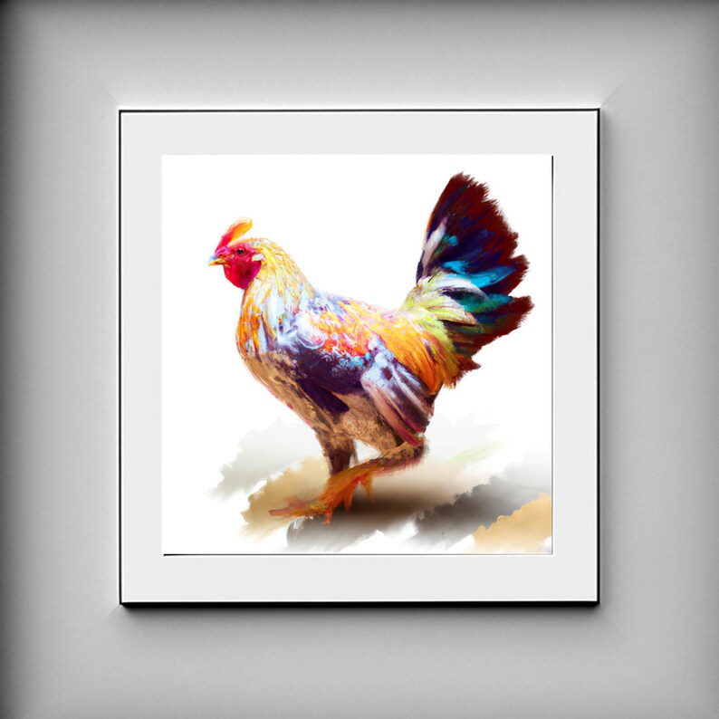 Modern Chicken PRINTABLE ART Chicken Print Download Chicken Poster Wild ...