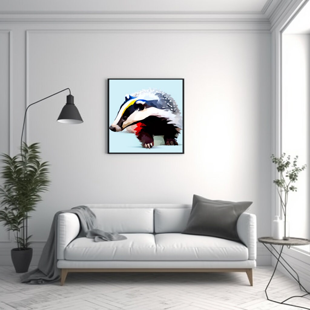 Modern Badger PRINTABLE ART Badger Print Download Badger Poster Wild ...