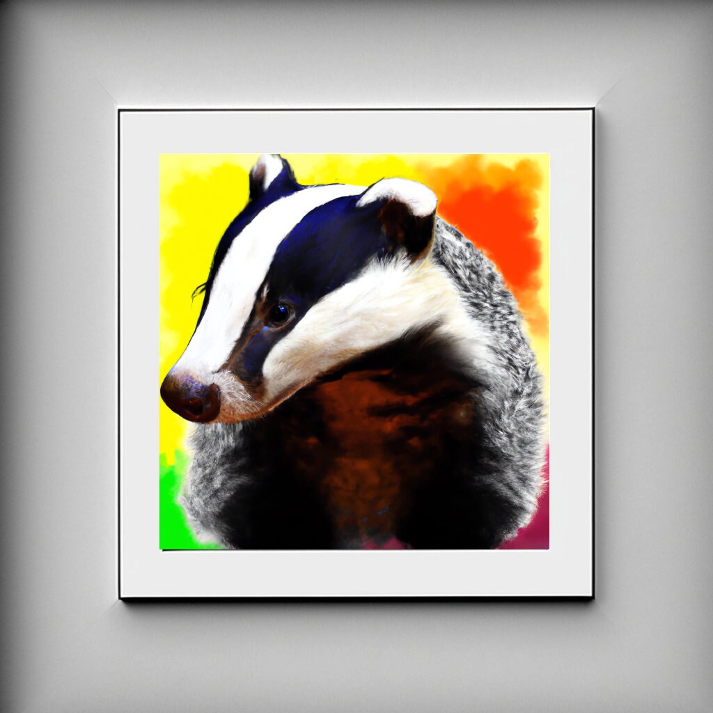 Modern Badger PRINTABLE ART Badger Print Download Badger - Etsy