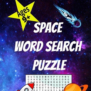 Space Word Search Puzzle - Etsy