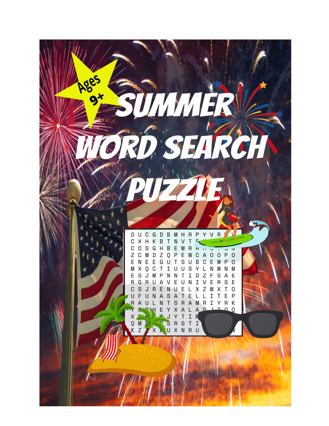 Summer Word Search Puzzle - Etsy