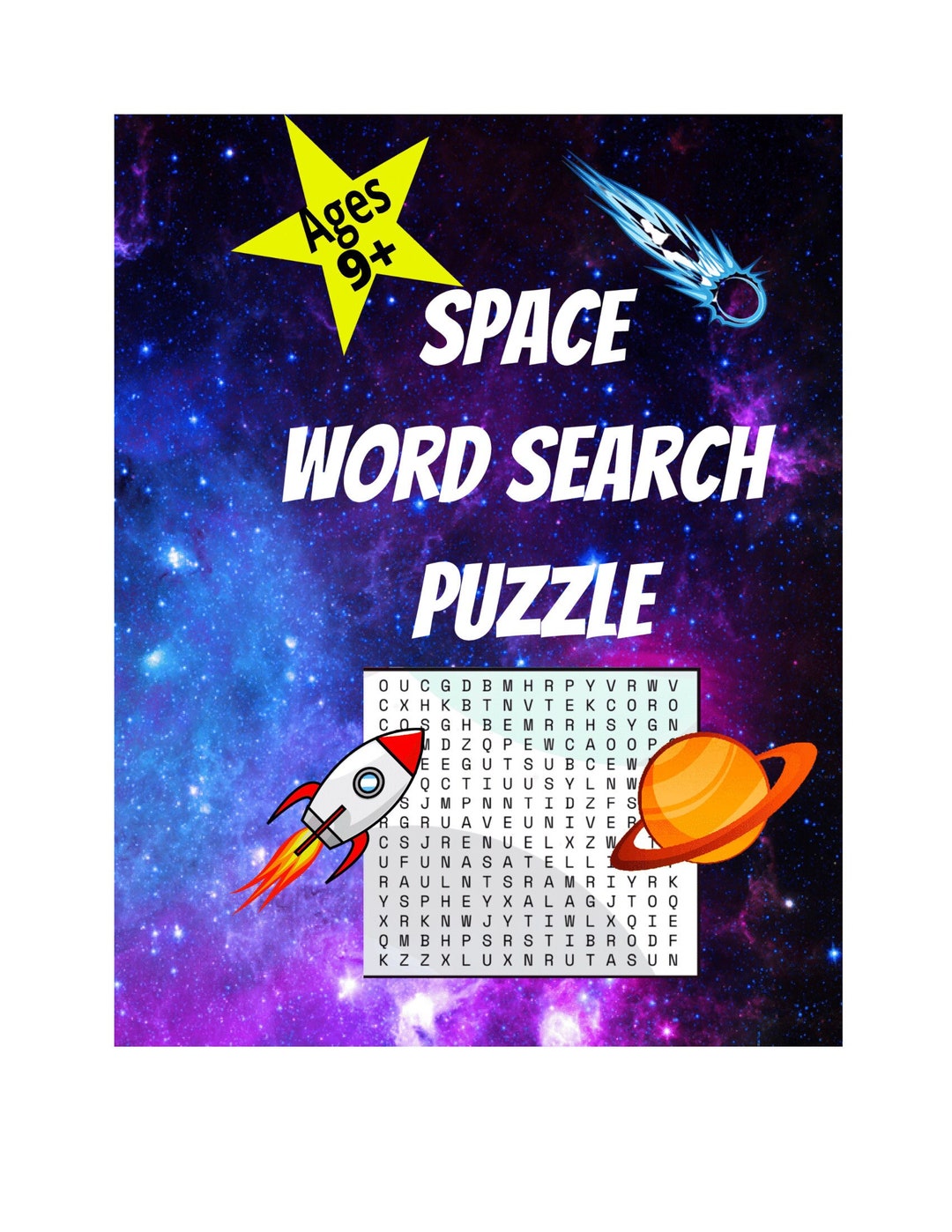 Space Word Search Puzzle - Etsy