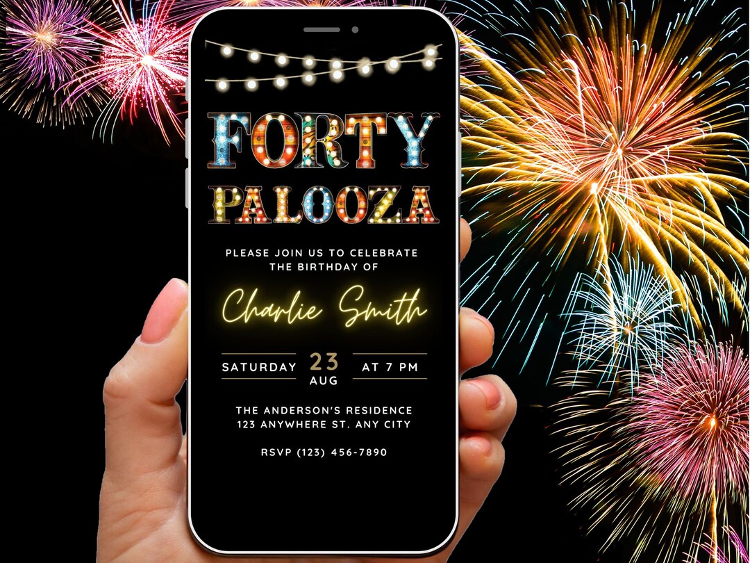 Forty 40th Palooza Invite Digital Invitation Template, Backyard Party ...