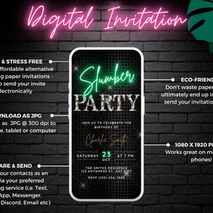 Slumber Party Invitation, Digital Pajama Party Birthday Invitation ...