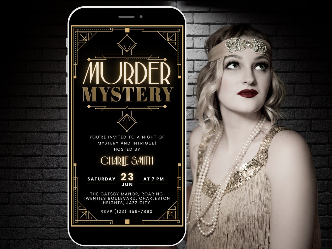 Digital Murder Mystery Party Invitation, 1920s Dinner Party Invite ...