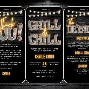 Digital Grill & Chill Invite Backyard BBQ Party Invitation Template ...