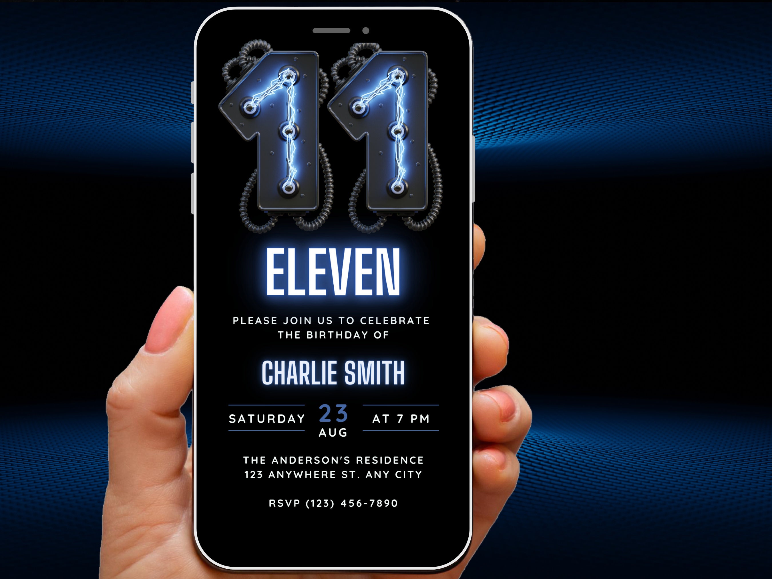 11th Birthday Invite Digital Template, 11th Birthday Invitation for Boy ...