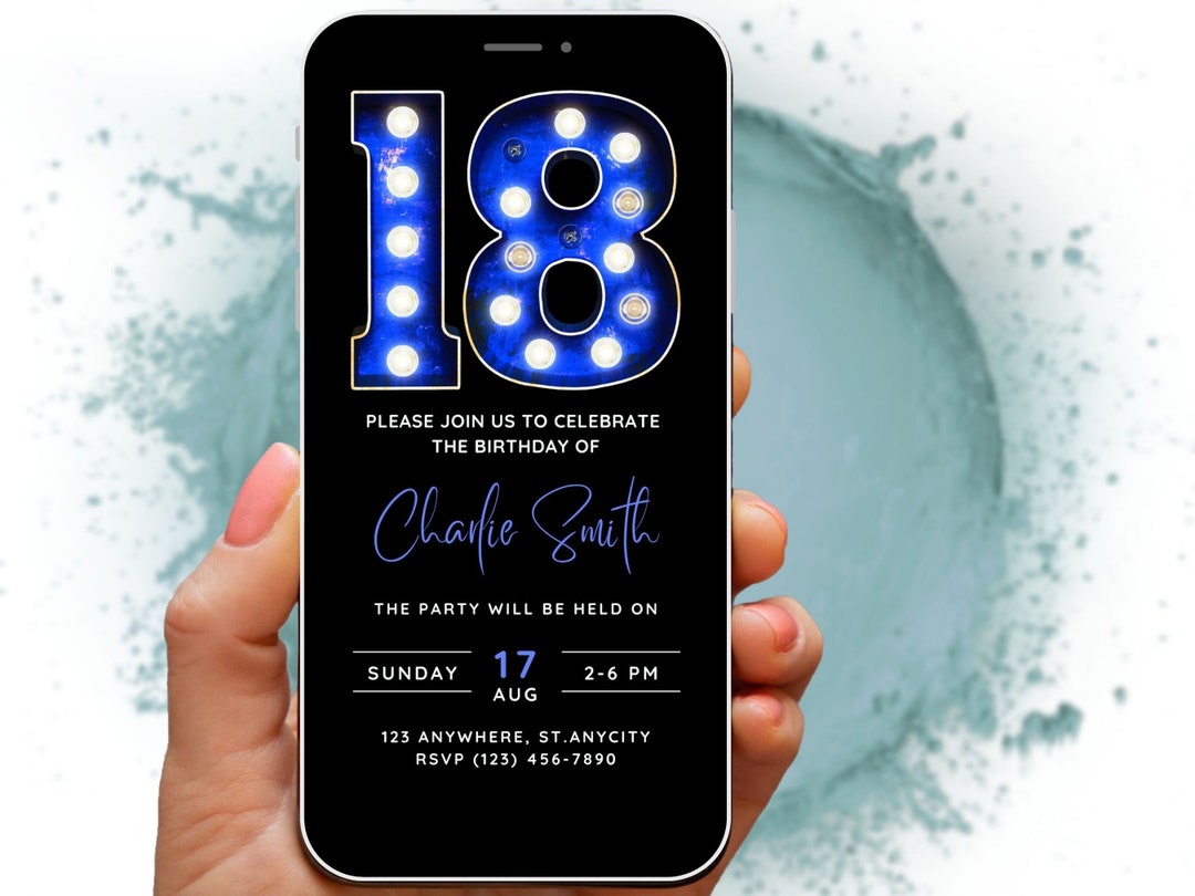 18th Birthday Invitation Template - 18th Party Invite Editable Template ...