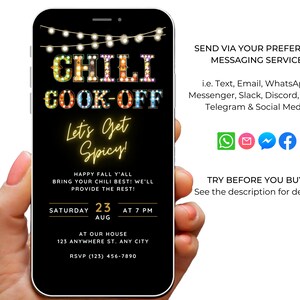 Chili Cookoff Invite, Chili Cook off Invitation, Backyard Party ...