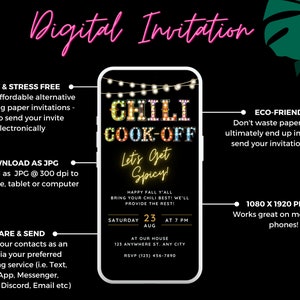 Chili Cookoff Invite, Chili Cook off Invitation, Backyard Party ...