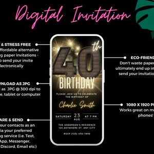 40th Birthday Invitation for Man, 40th Birthday Invite for Men, 40 ...