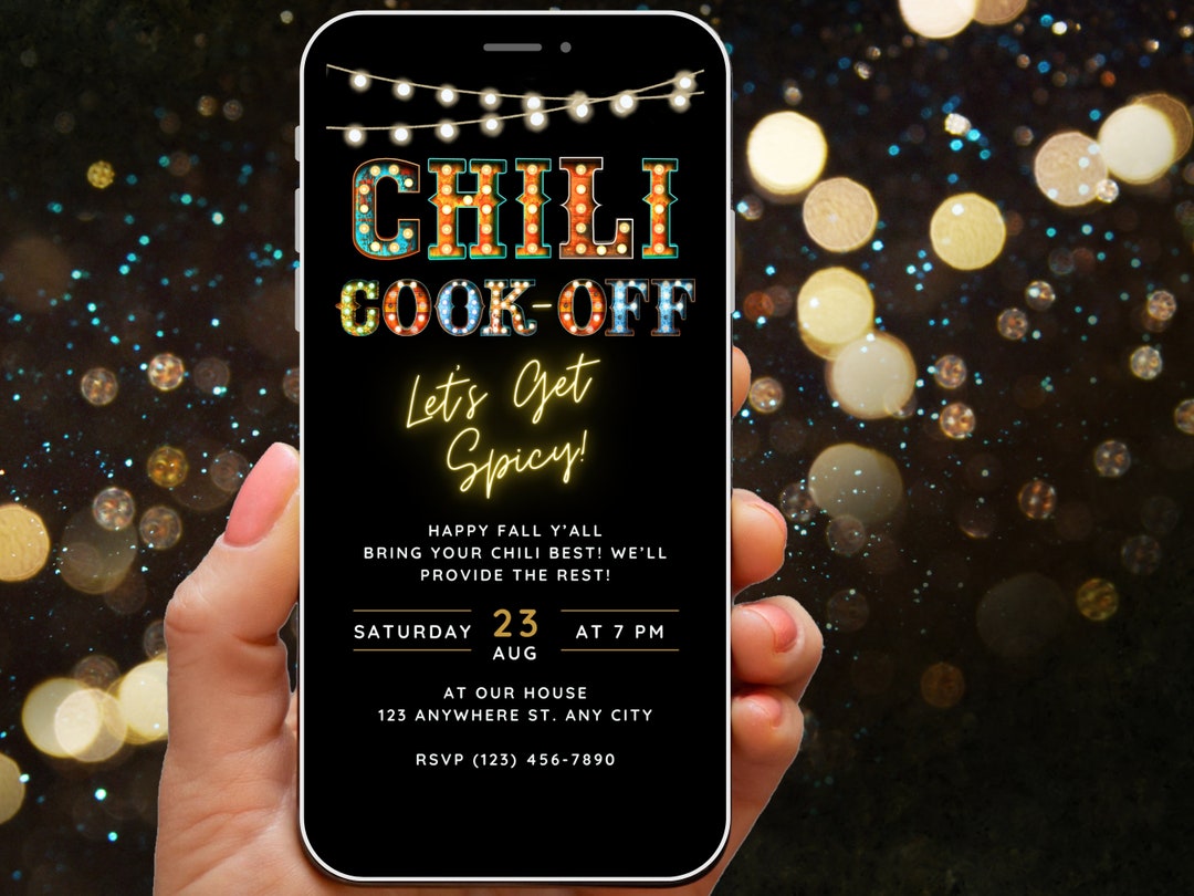 Chili Cookoff Invitation, Chili Cook off Invite, Backyard Party ...
