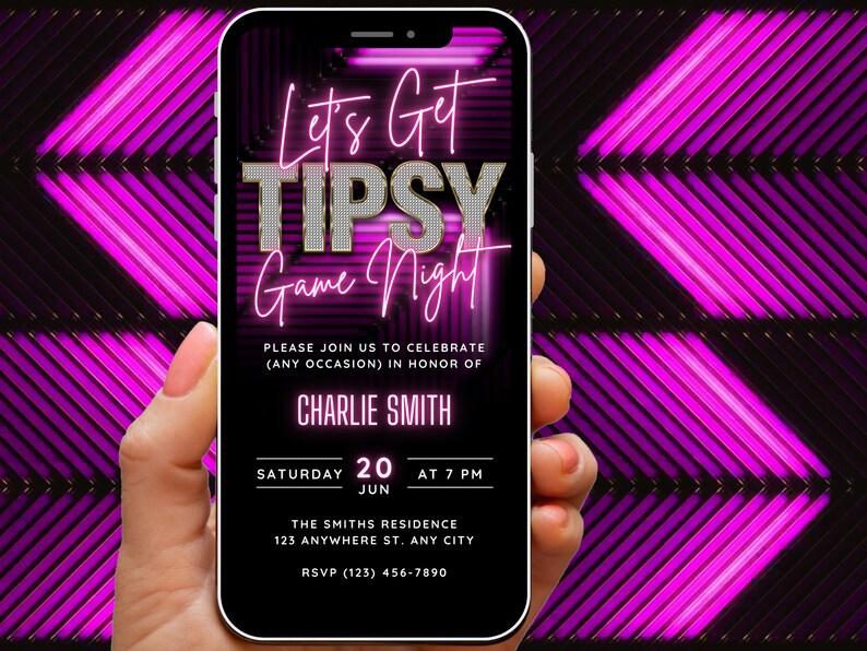 Animated Game Night Invitation for Adults, Family Game Night Party ...