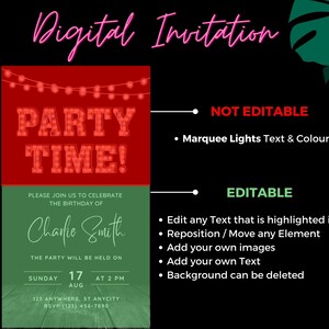 Party Time Invitation, Any Event Invite for Adults, Electronic Birthday ...