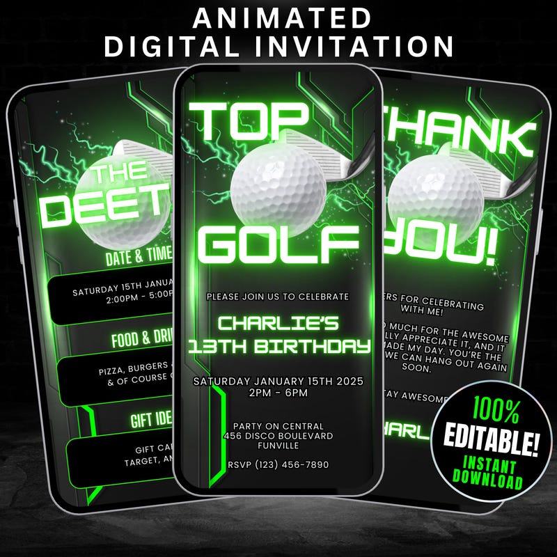 Golf Invitations - Etsy