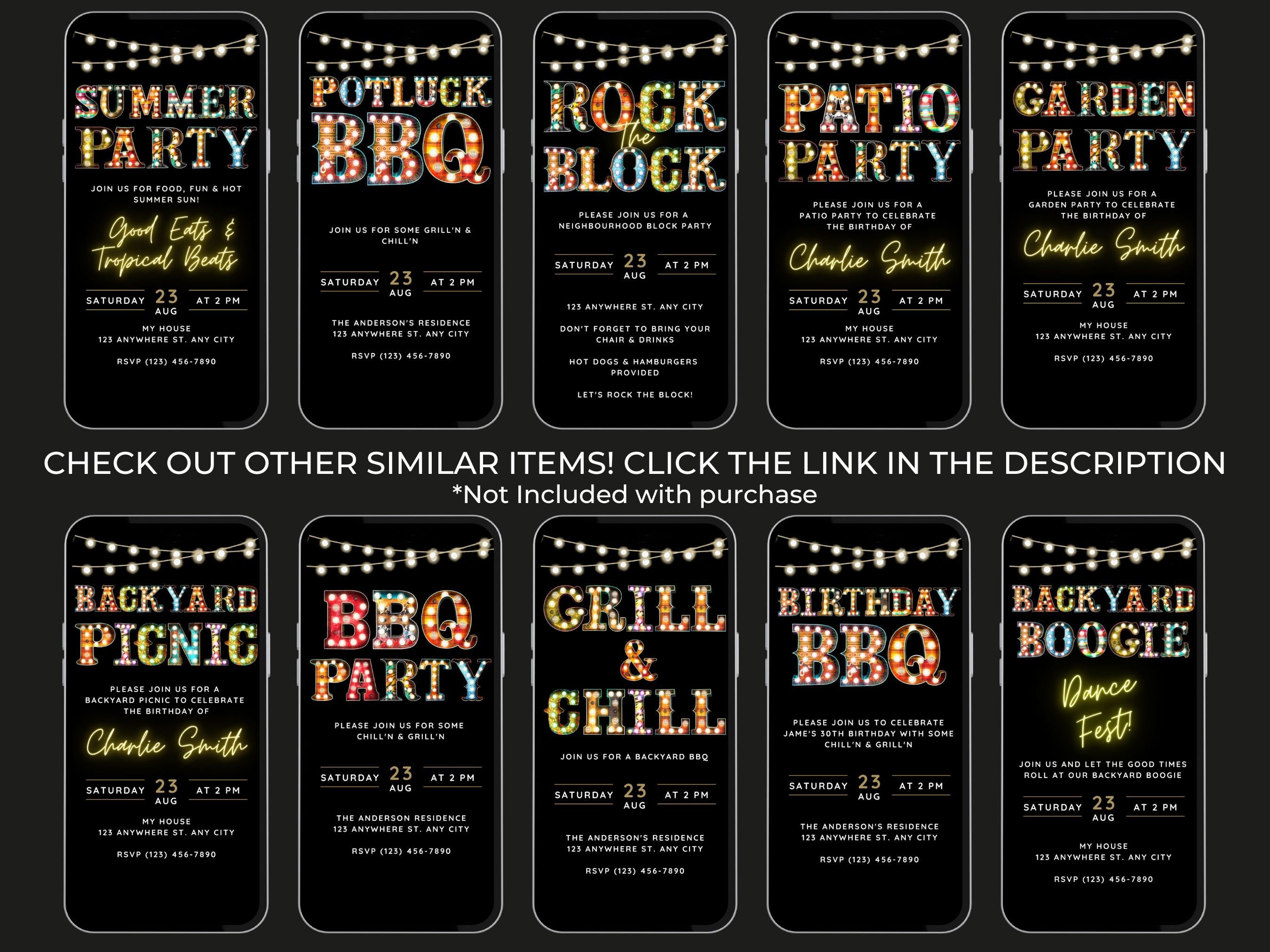 Backyard Boogie Invitation Digital Invite Backyard Party BBQ - Etsy