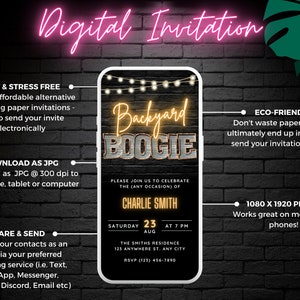 Digital Backyard Boogie Invitation, Grill & Chill BBQ Summer Party ...
