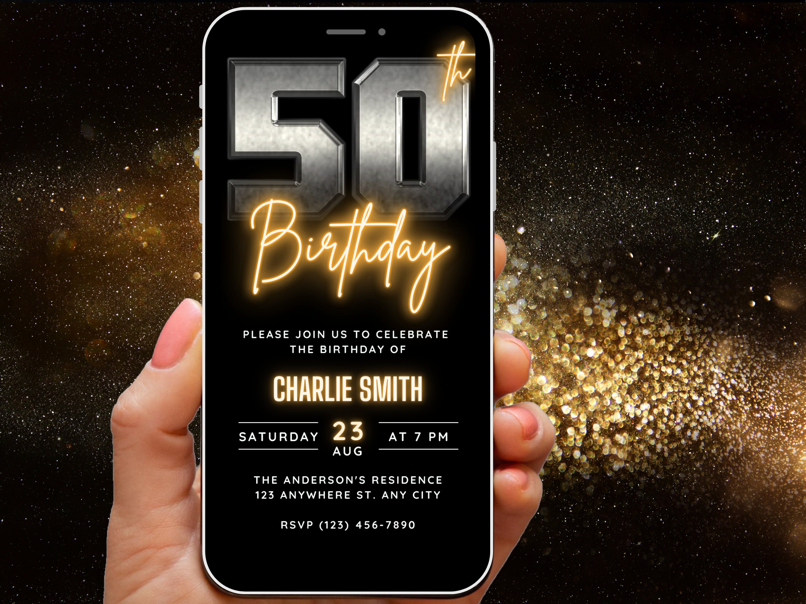 Mens 50th Birthday Invitation Template Download, 50th Birthday Invite ...