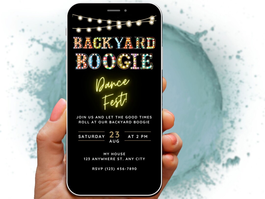 Backyard Boogie Invitation Digital Invite, Backyard Party, BBQ Invite ...