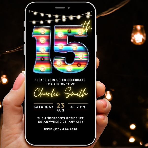 15 Year Old Birthday Invitation - Etsy