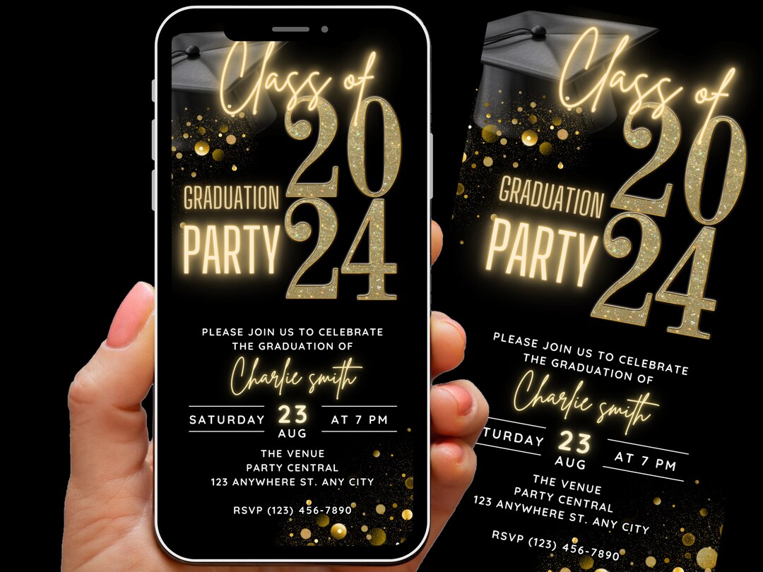 Graduation Party Invitation, Digital Graduation Ceremony Invite, He Did ...