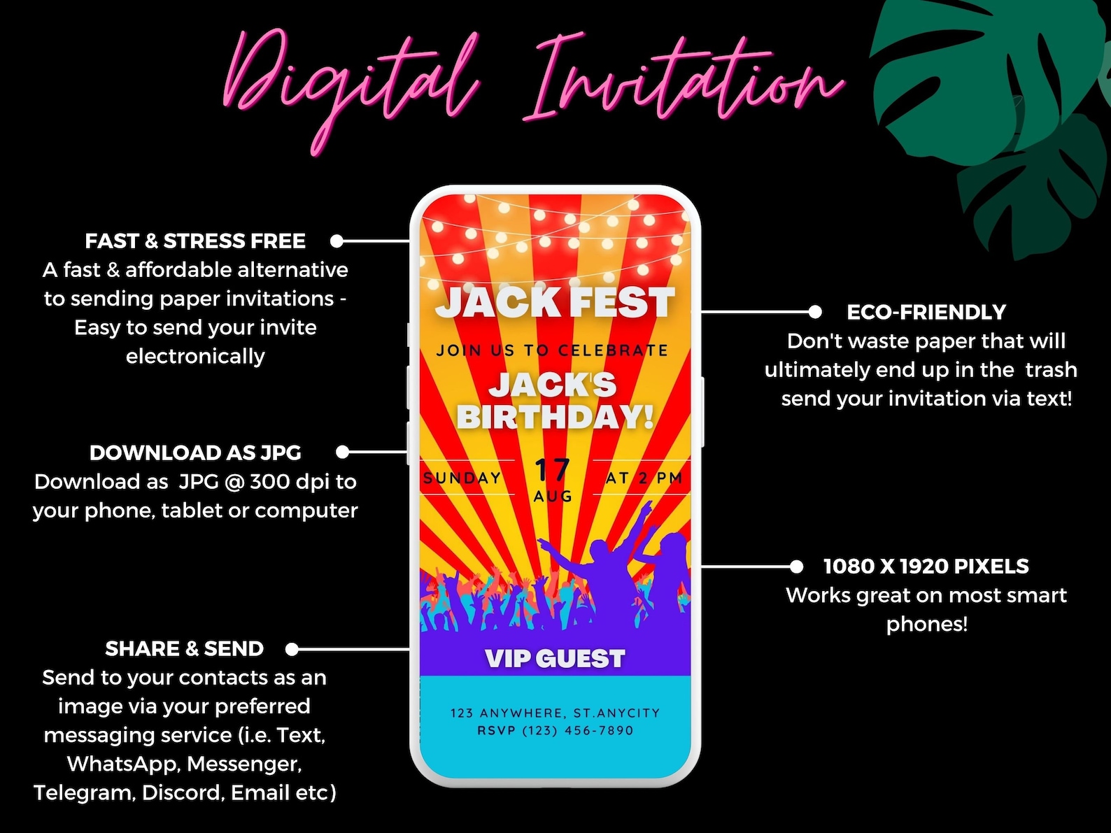 Festival Themed Birthday Party Invitation - Festival Themed Editable ...