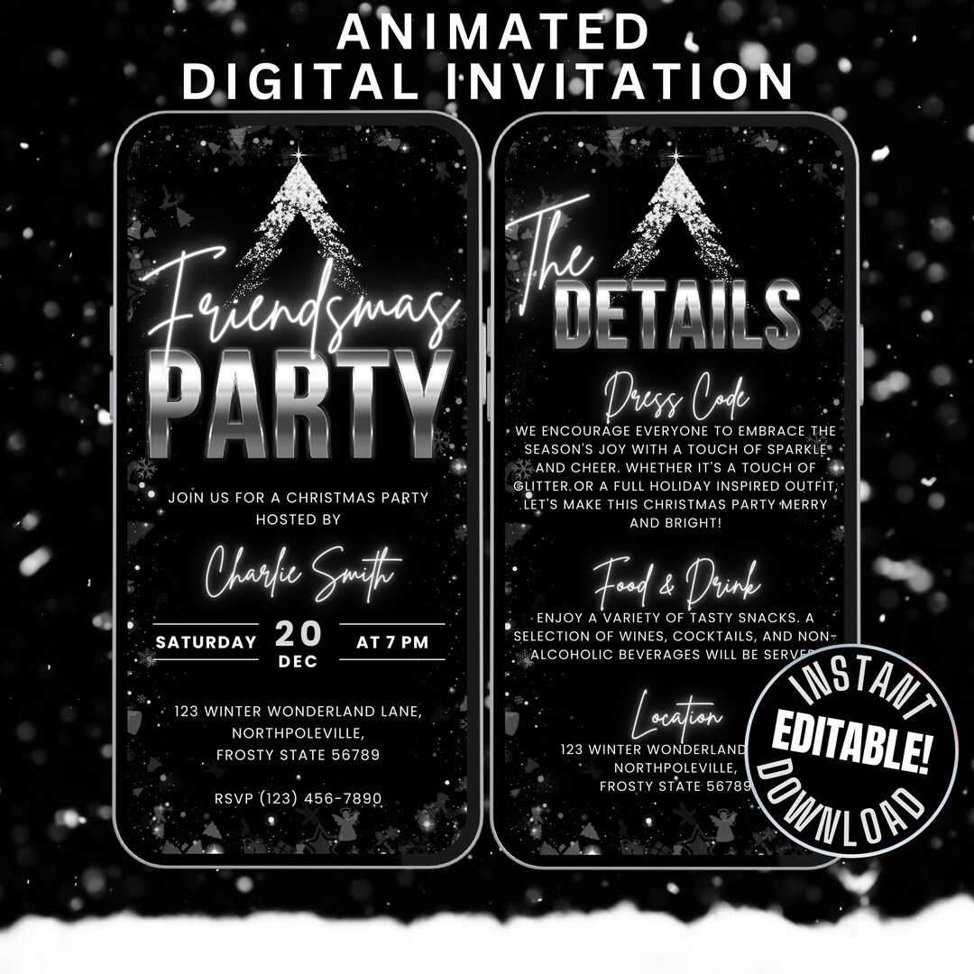 Friendsmas Invitation Digital Friendsmas Party Invite Itinerary ...
