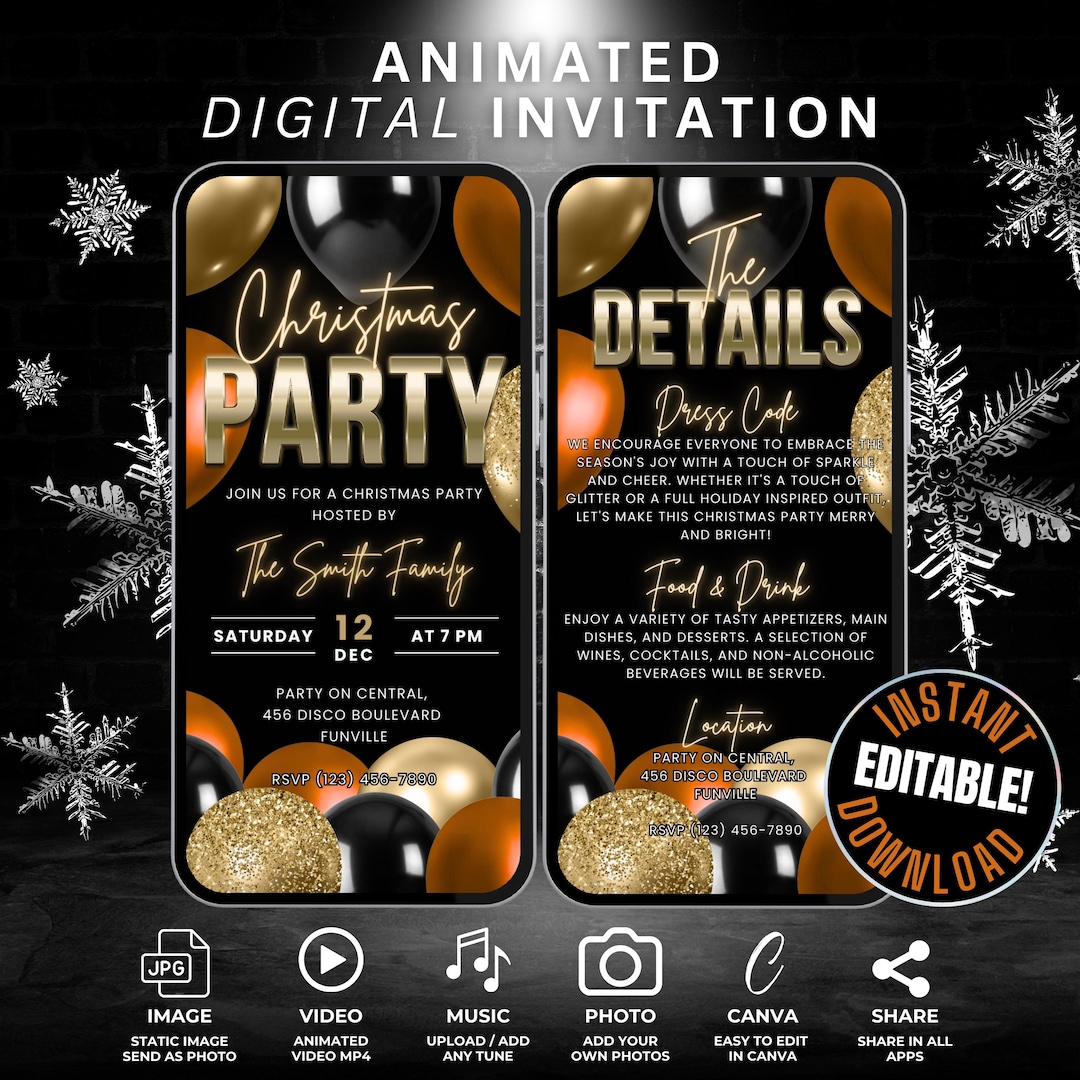 Christmas Party Invitation Template, Friendmas Party Flyer Self Edit ...