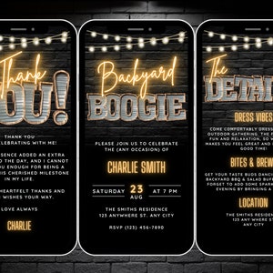 Digital Backyard Boogie Invitation, Grill & Chill BBQ Summer Party ...