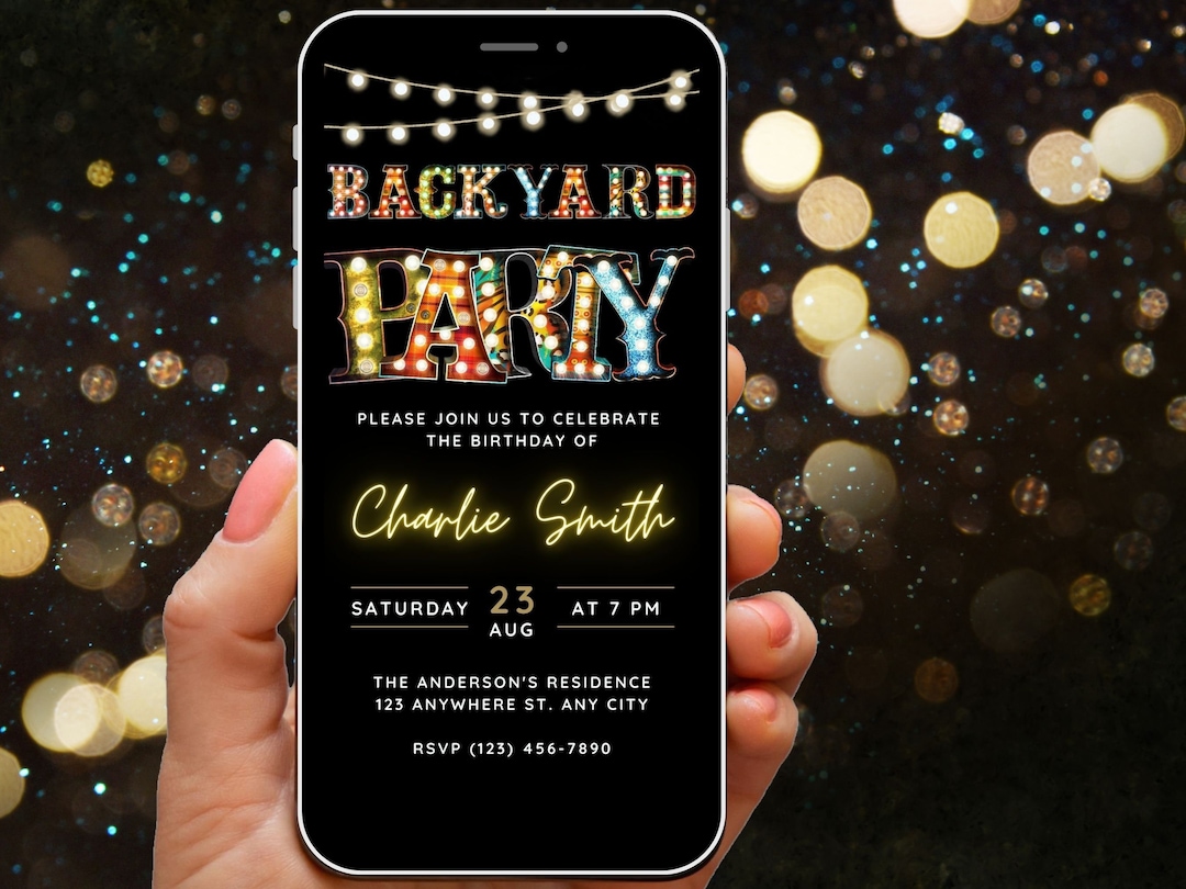 Birthday Backyard Party Invite, Backyard Birthday Invitation for Adults ...