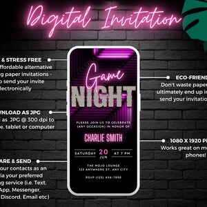 Animated Game Night Invitation for Adults, Family Game Night, Poker ...