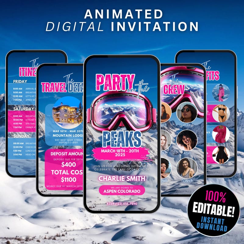 Ski Trip Pink - Etsy