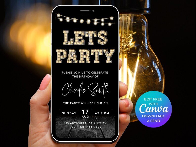Any Event Let's Party Invitation for Men Invite for - Etsy