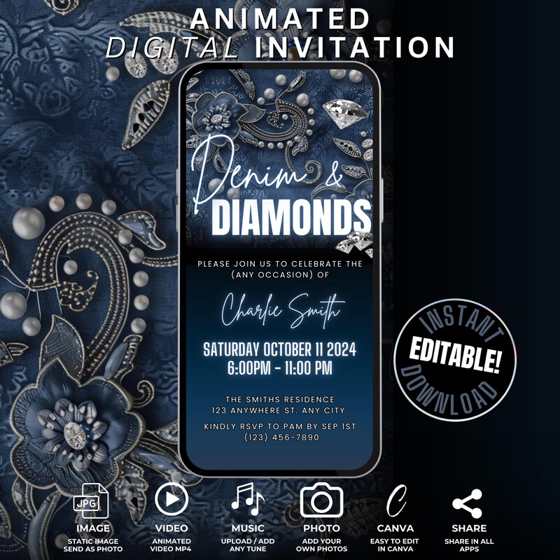 Bling Invitation - Etsy