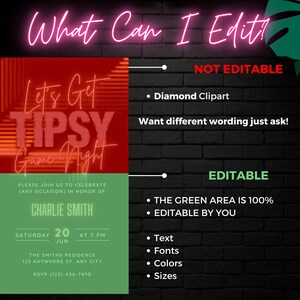 Animated Lets Get Tipsy Game Night Invitation for Adults, Editable ...