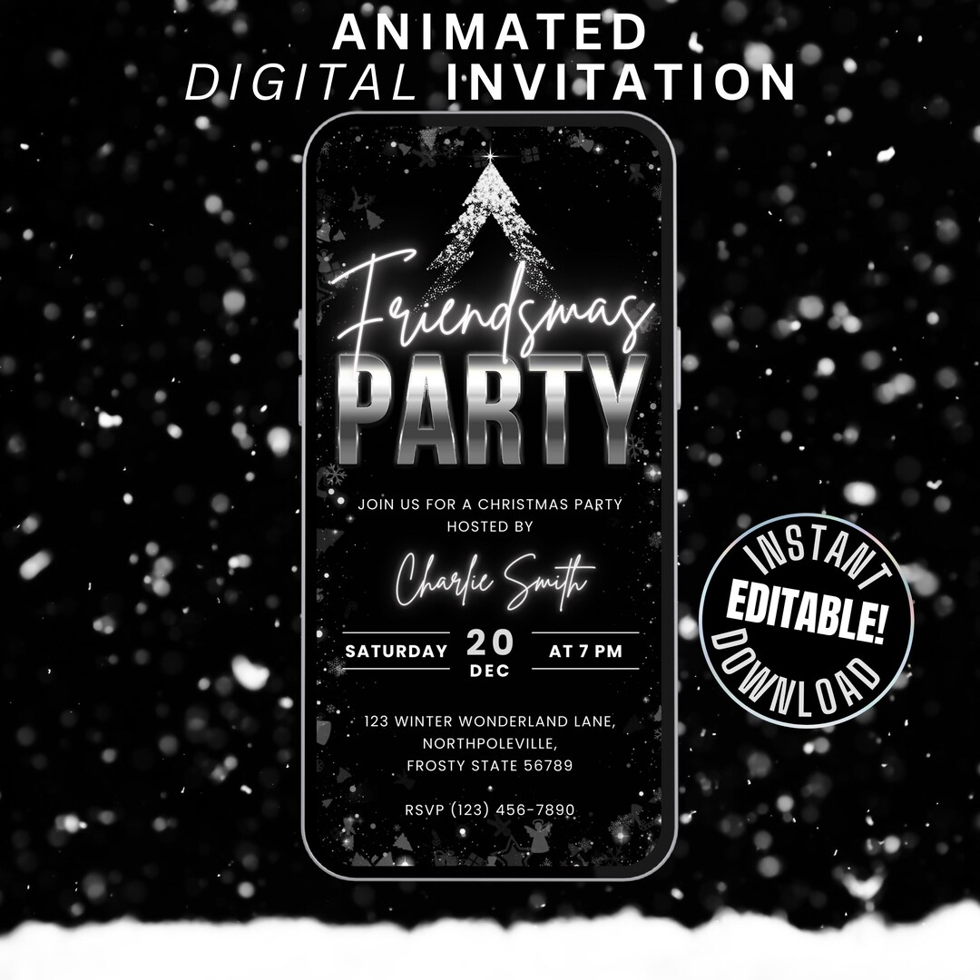 Friendsmas Invitation Digital Friendsmas Party Invite Template Canva ...