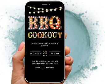 EDITABLE Birthday BBQ Invitation Digital Grill and Chill Invite, Grill ...