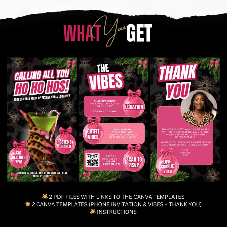 Calling All You Ho Ho Hos Invitation Cheetah Theme Holiday Invite ...