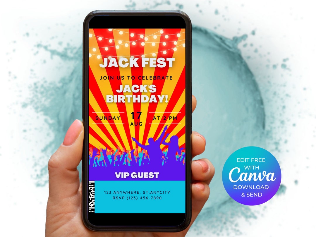 Festival Themed Birthday Party Invitation Festival Themed Editable festival-themed-birthday-party-invitation-festival-themed-editable