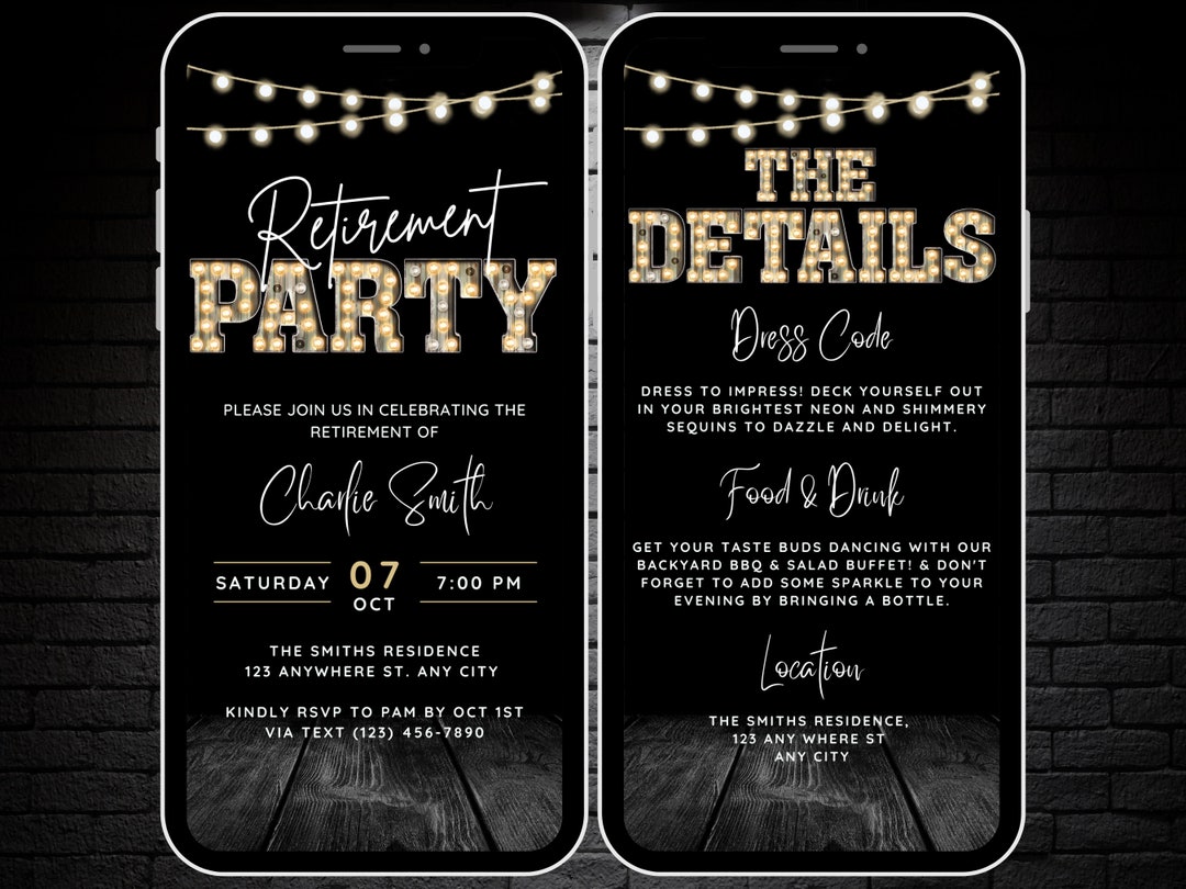 Retirement Party Invitation for Women or Men, Retirement Dinner Invite ...