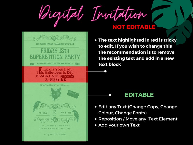 Friday the 13th Superstition Party Invitation Superstition - Etsy