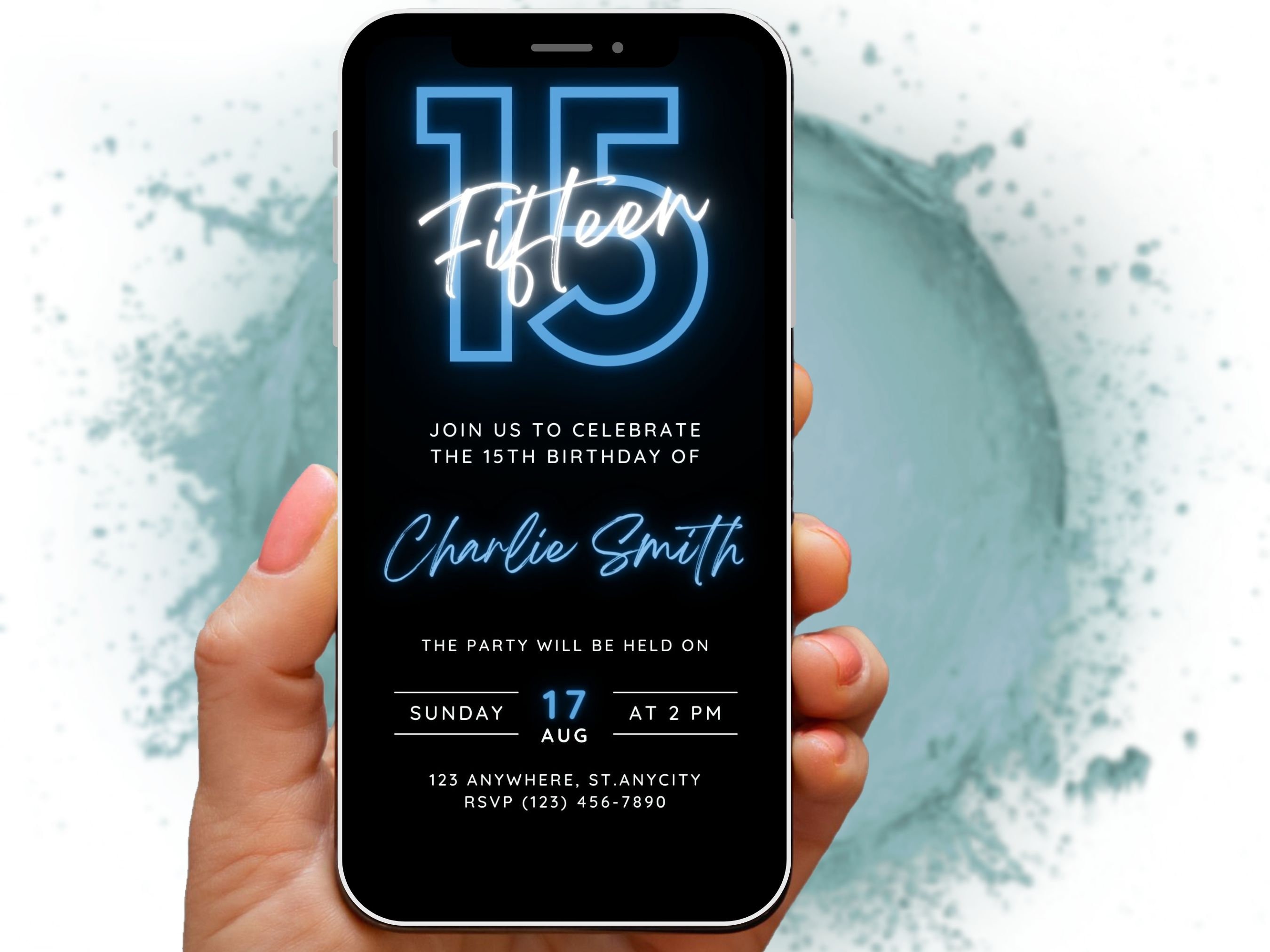 Teenager Birthday Invitation Template 15th Party Invite - Etsy