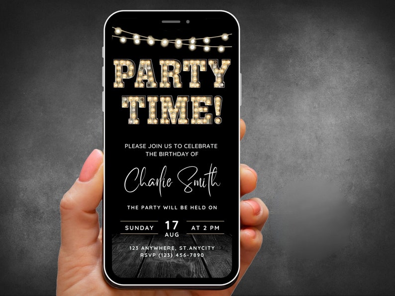 Party Time Invitation Any Event Invite for Adults Electronic - Etsy