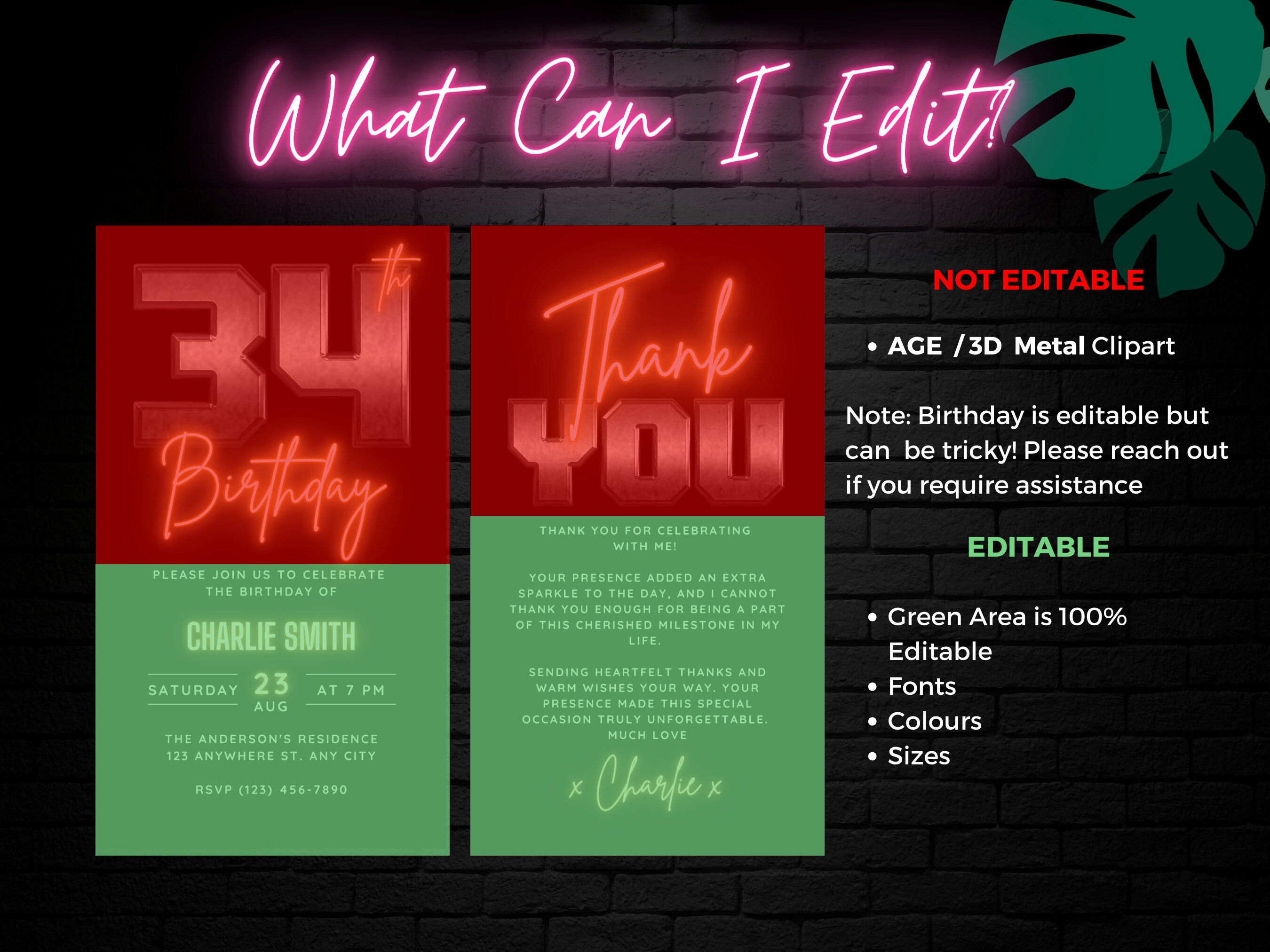 Digital 34th Birthday Invitation for Men 34 Invite Flyer - Etsy
