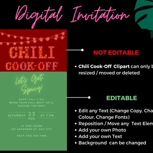 Chili Cookoff Invite, Chili Cook off Invitation, Backyard Party ...