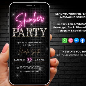 Slumber Party Invitation, Digital Pajama Party Birthday Invitation ...