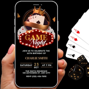 Digital Game Night Invitation for Adults, Family Game Night Party ...