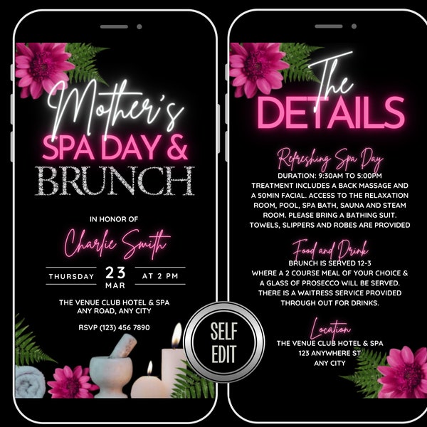 Spa Day Invitation - Etsy