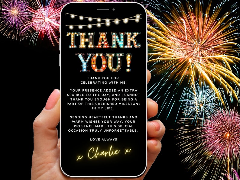 Digital Thank You Card Editable Thank You Ecard Template Fun - Etsy